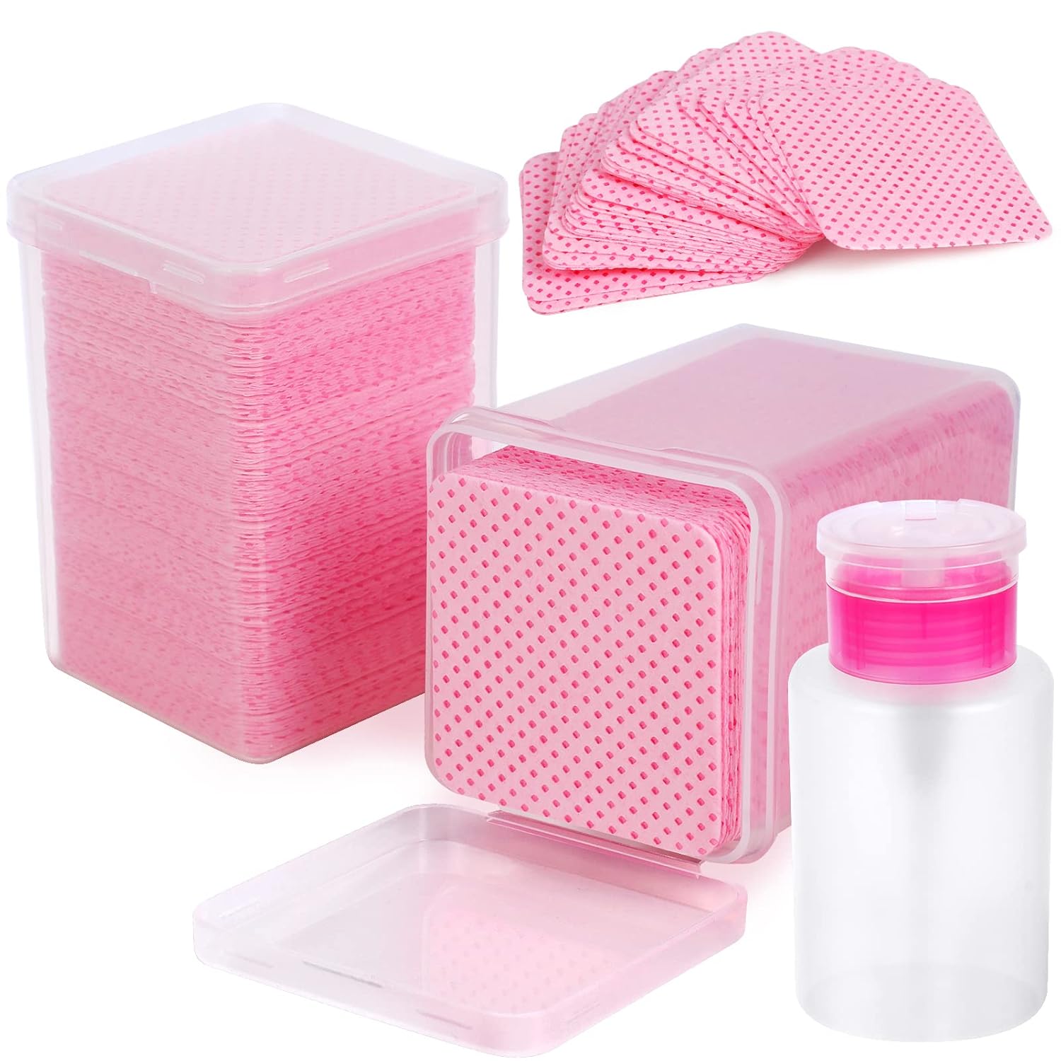 Amazon.com : 400 pieces nail cotton pads,1 pull-down pump dispenser ...