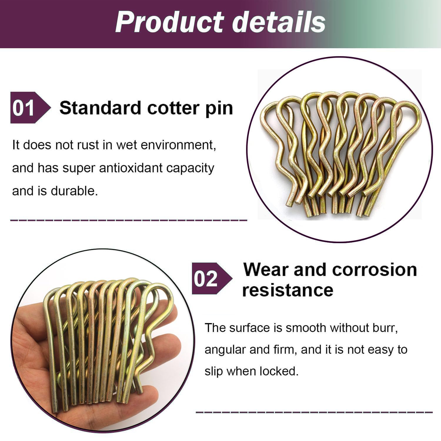 Snapklik.com : 10Pcs Heavy Duty Hitch Pins Clip R Clips Cotter Pins ...