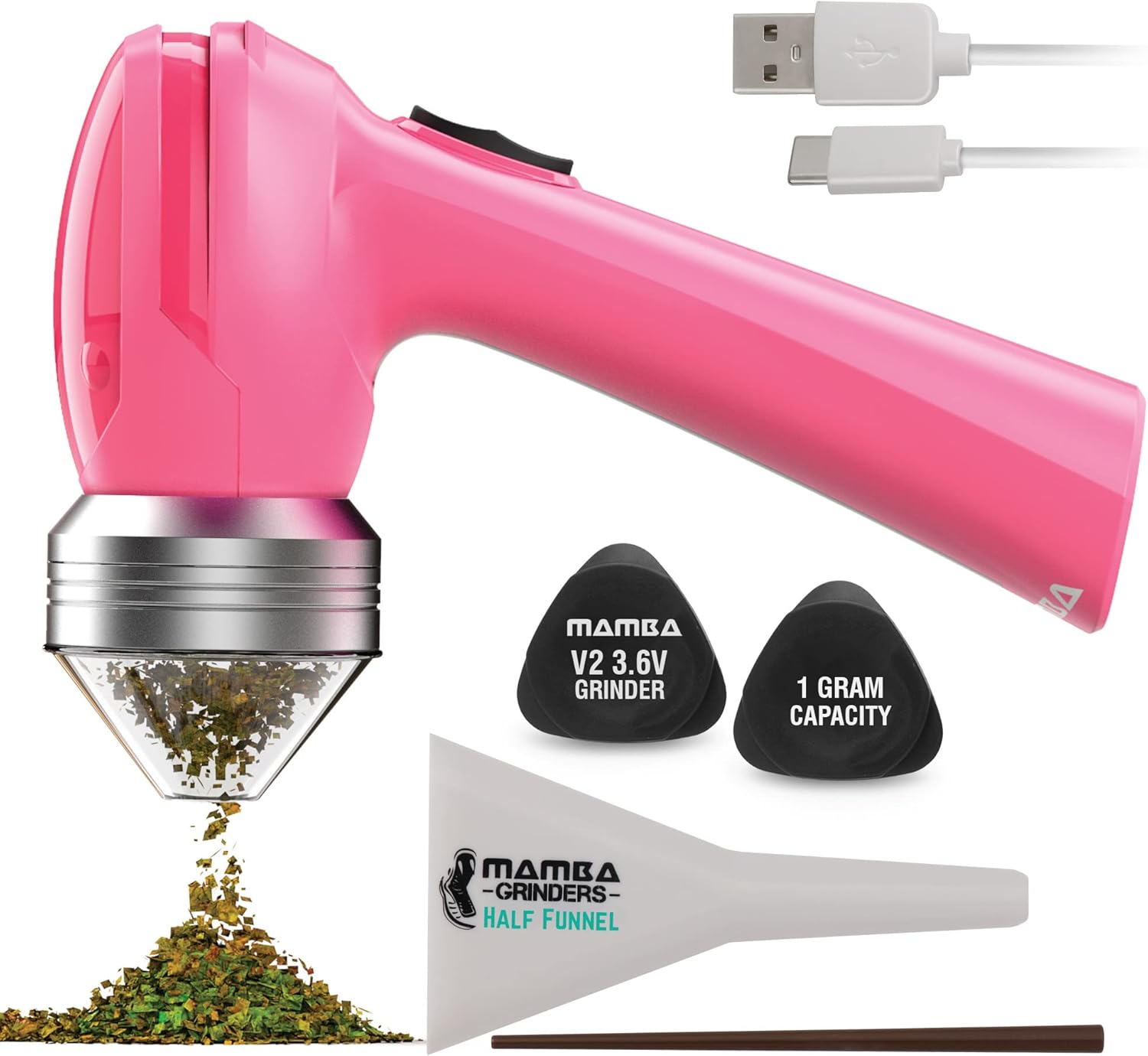 Amazon.com: Mamba V2-50 1 Gram 50mm Electric Herb Grinder. 1500mAh Li ...
