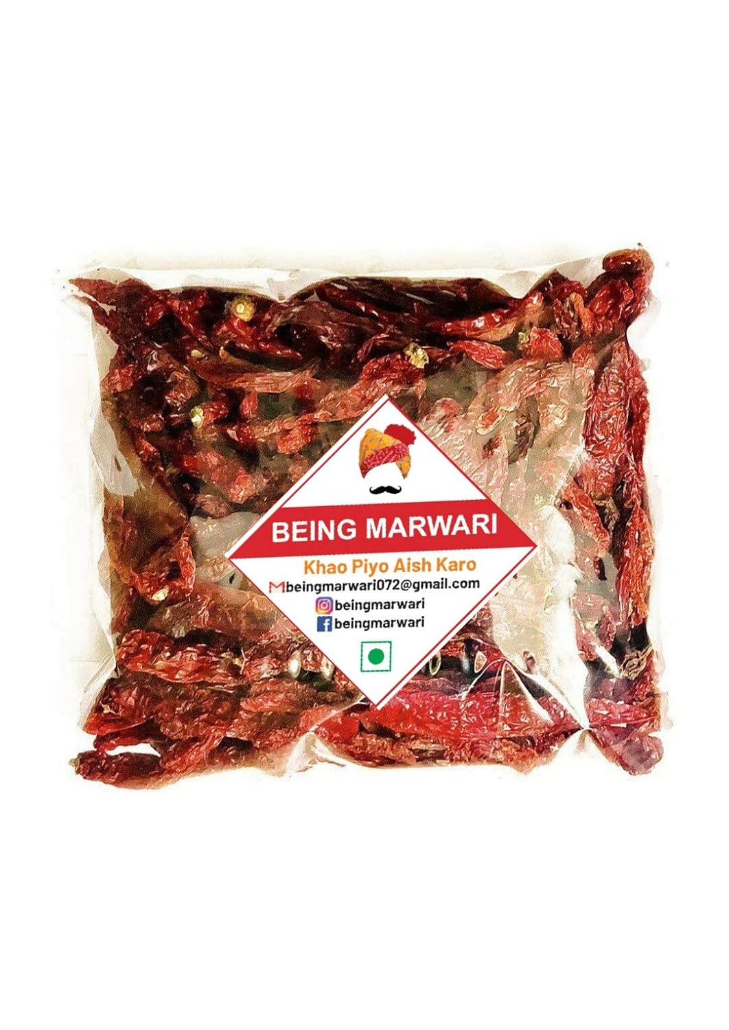 Being Marwari Mathania Red Chilli (Lal Mirch Sabut) Stemless , 1.8kg ...
