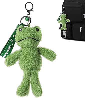 Amazon.com: BAOPLAYKIDS Cute Keychain Frog Plush Keychain Accessories ...