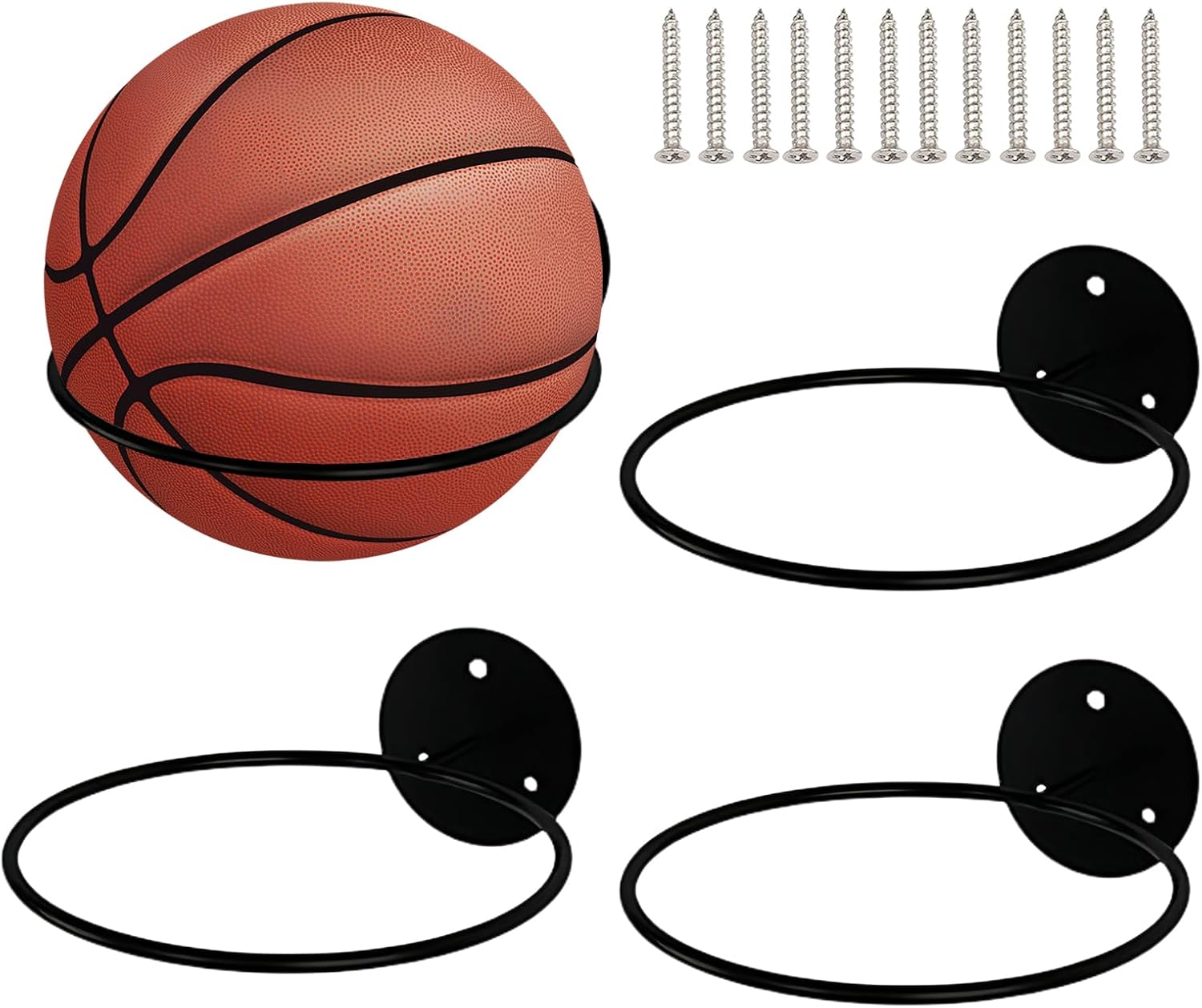 Wandhouder balrek, 4 stuks balhouders muur met 12 schroeven, metalen ...