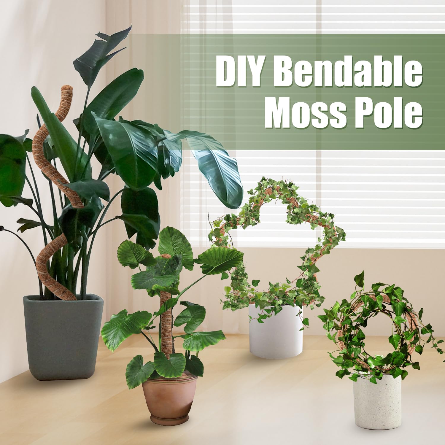 Snapklik.com : 2 Pack Moss Pole, 48 Inch Bendable Moss Pole For Plants ...