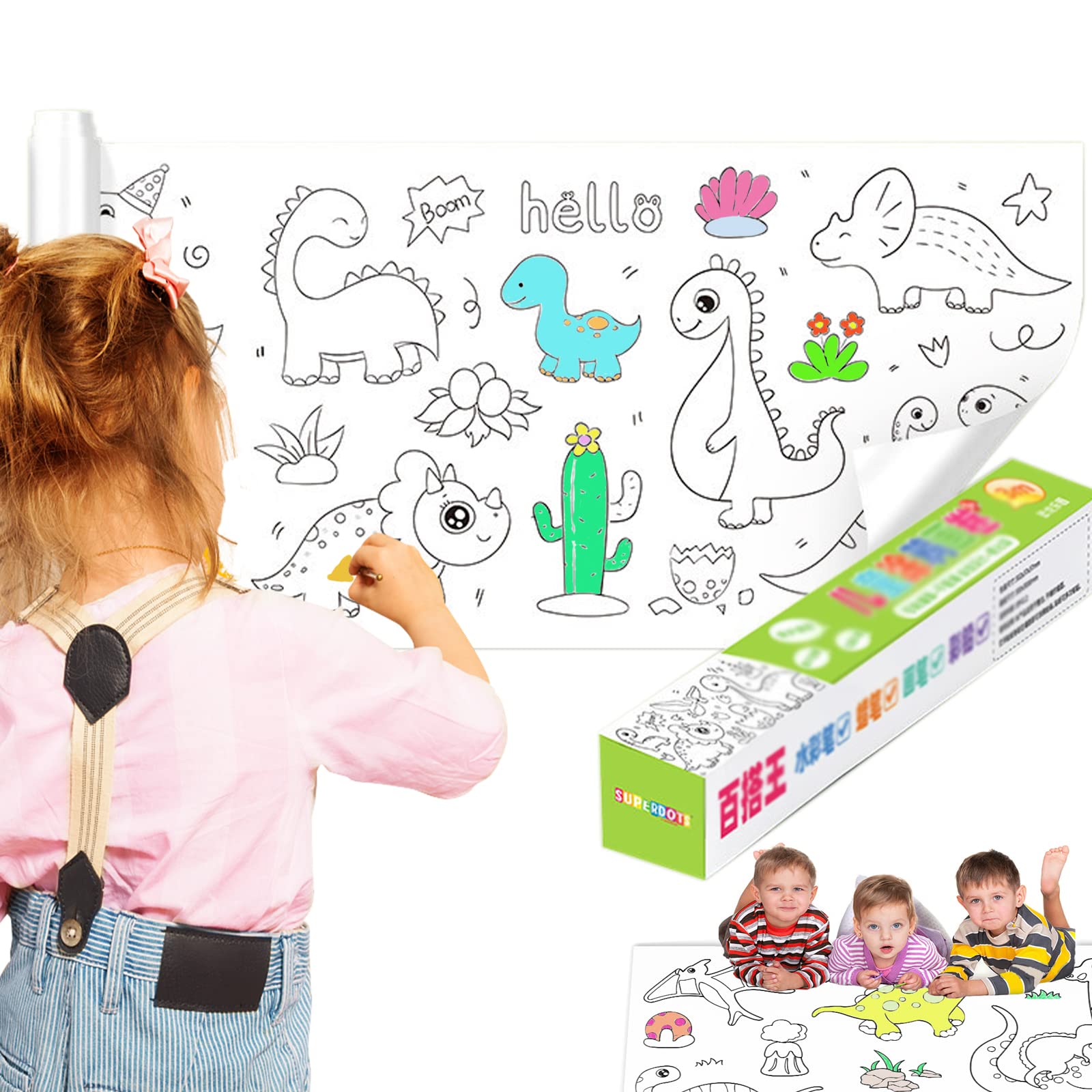 Buy Drawing Paper Roll for Children, 3M Colouring Roll for Kids ...