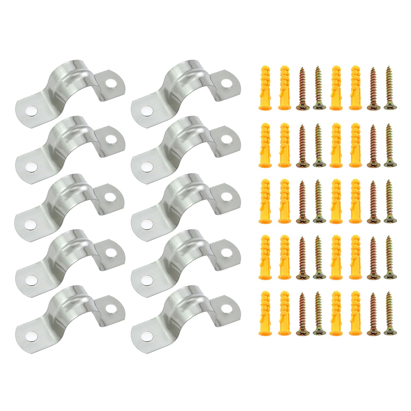 ZHYOHEN 10PCS 55mm/2.16inch Stainless Steel Conduit Clamps Double Hole ...