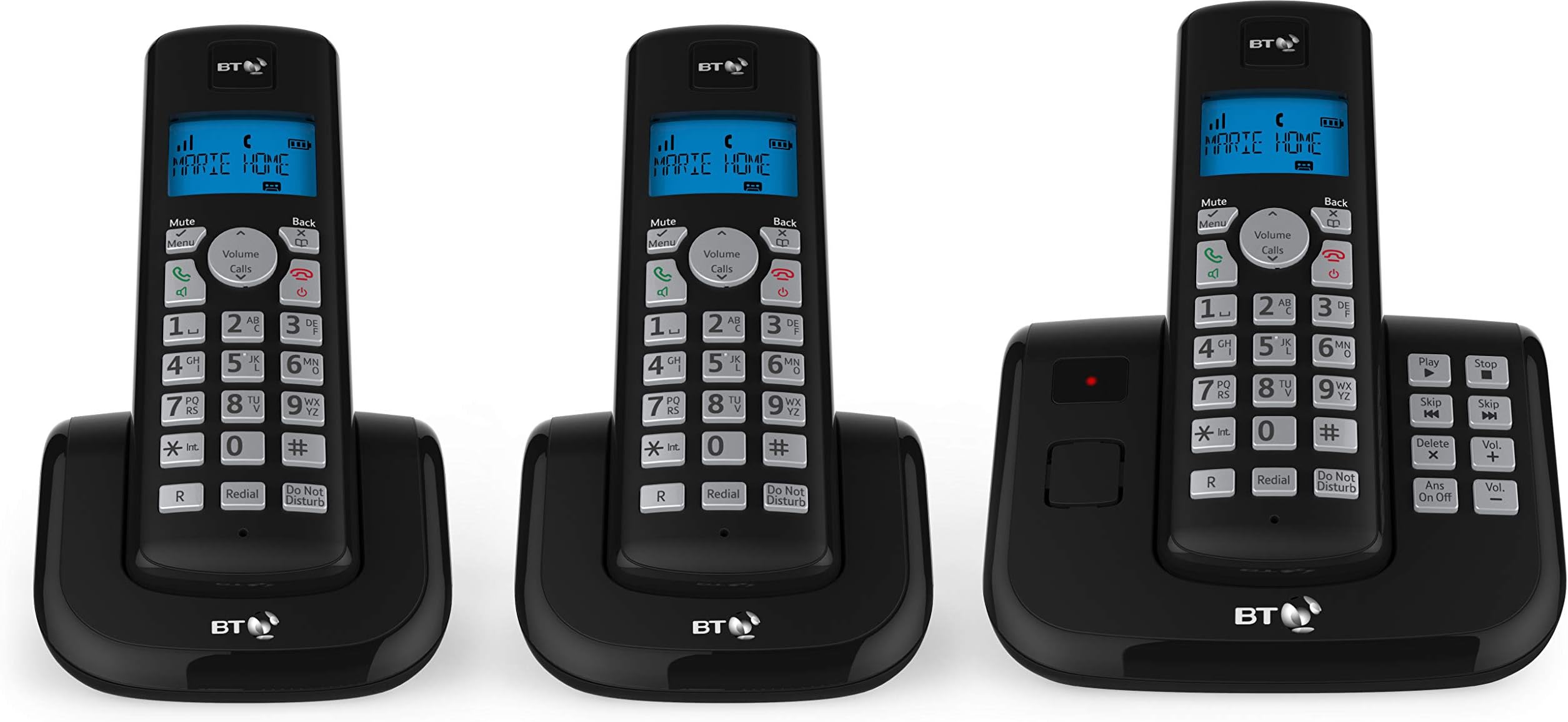 BT BT3560 TRIO Cordless Phone with Answering Machine ( Hands Free ...