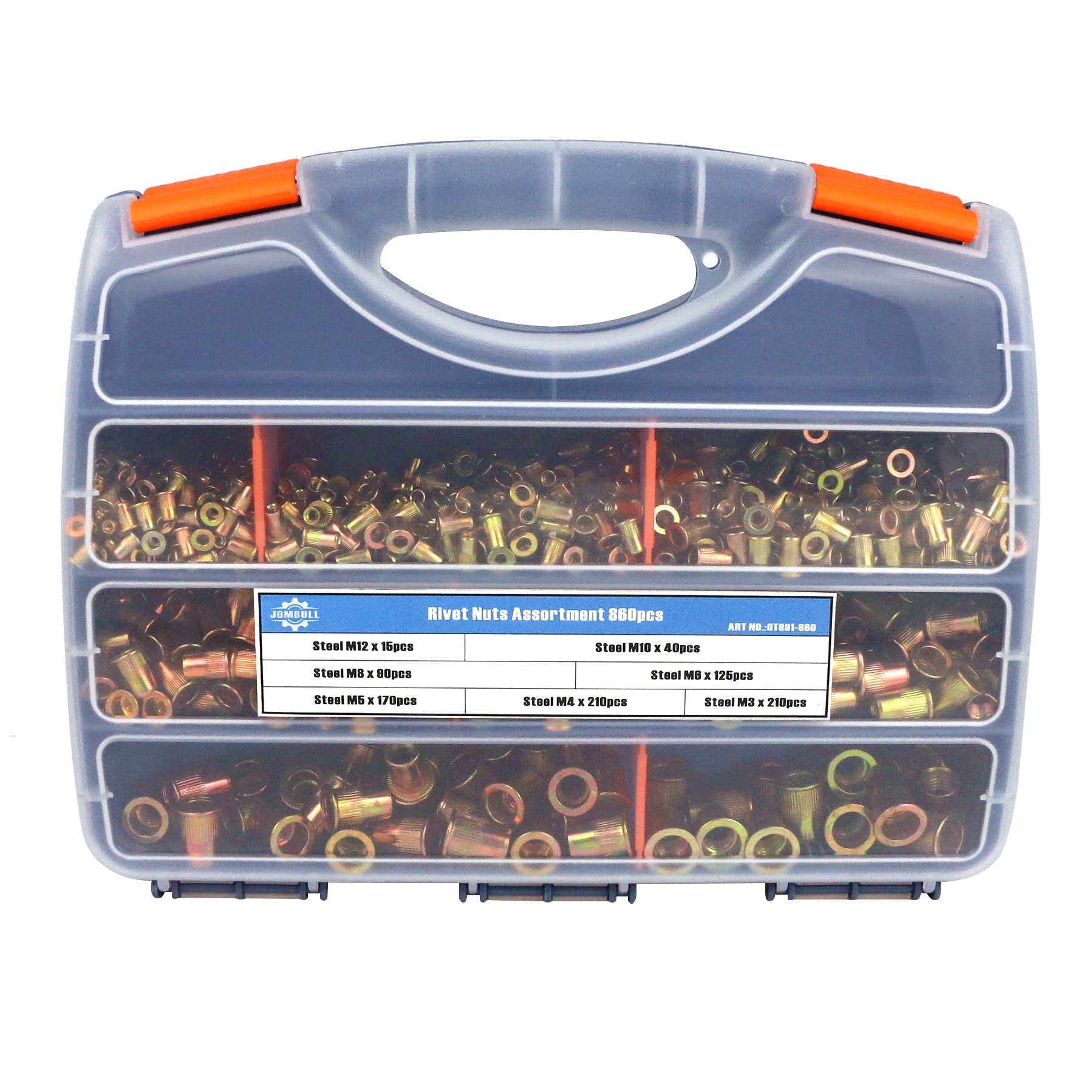 860 Pcs Metric Rivet Nuts Kit, M3 M4 M5 M6 M8 M10 M12, Rivnut ...