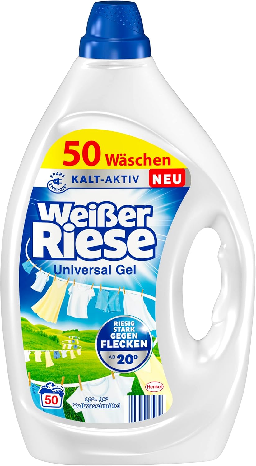 Weißer Riese Universal Gel (50 Waschladungen), Vollwaschmittel sorgt ...