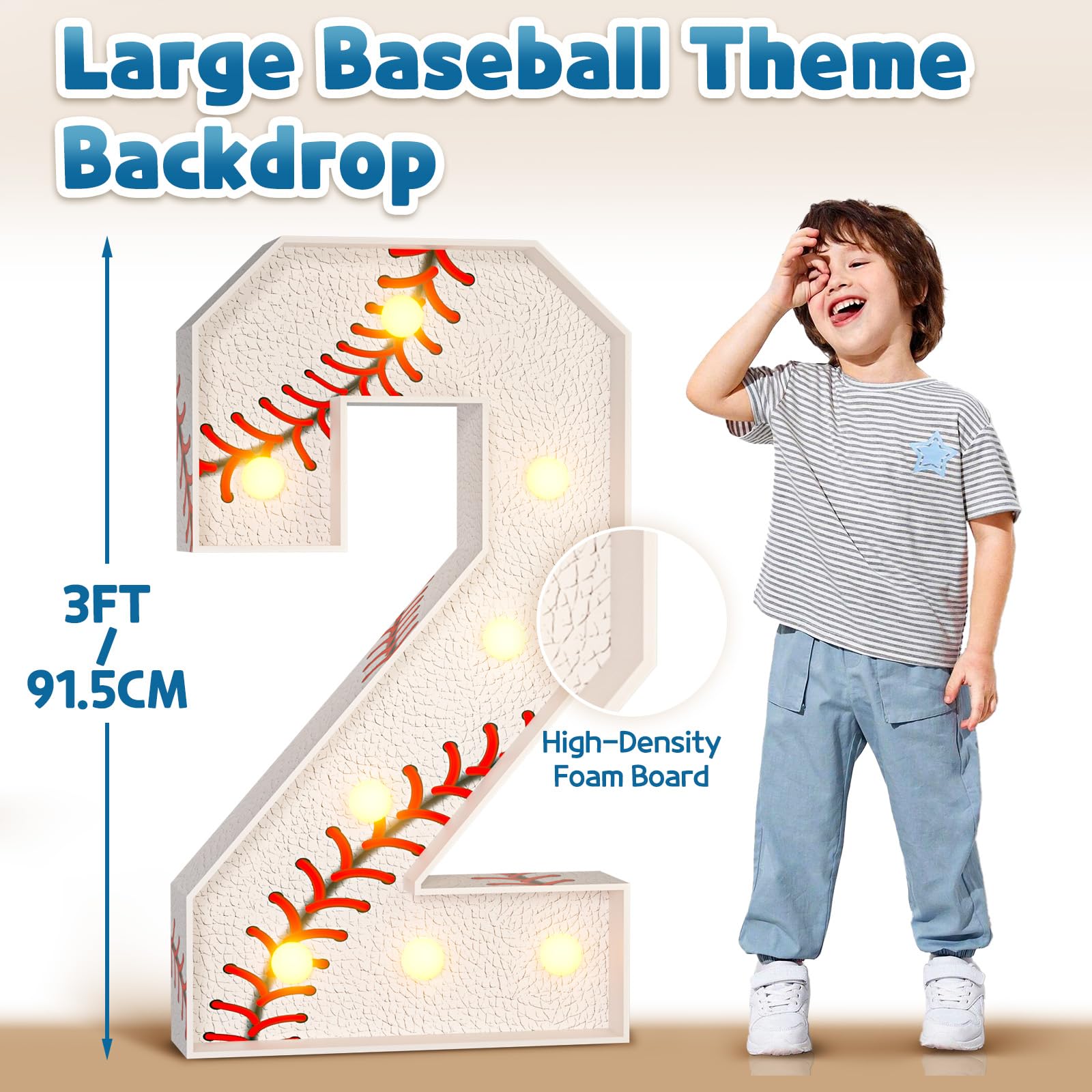 Snapklik.com : Imprsv Marquee Numbers Baseball 2nd-Birthday Decorations ...