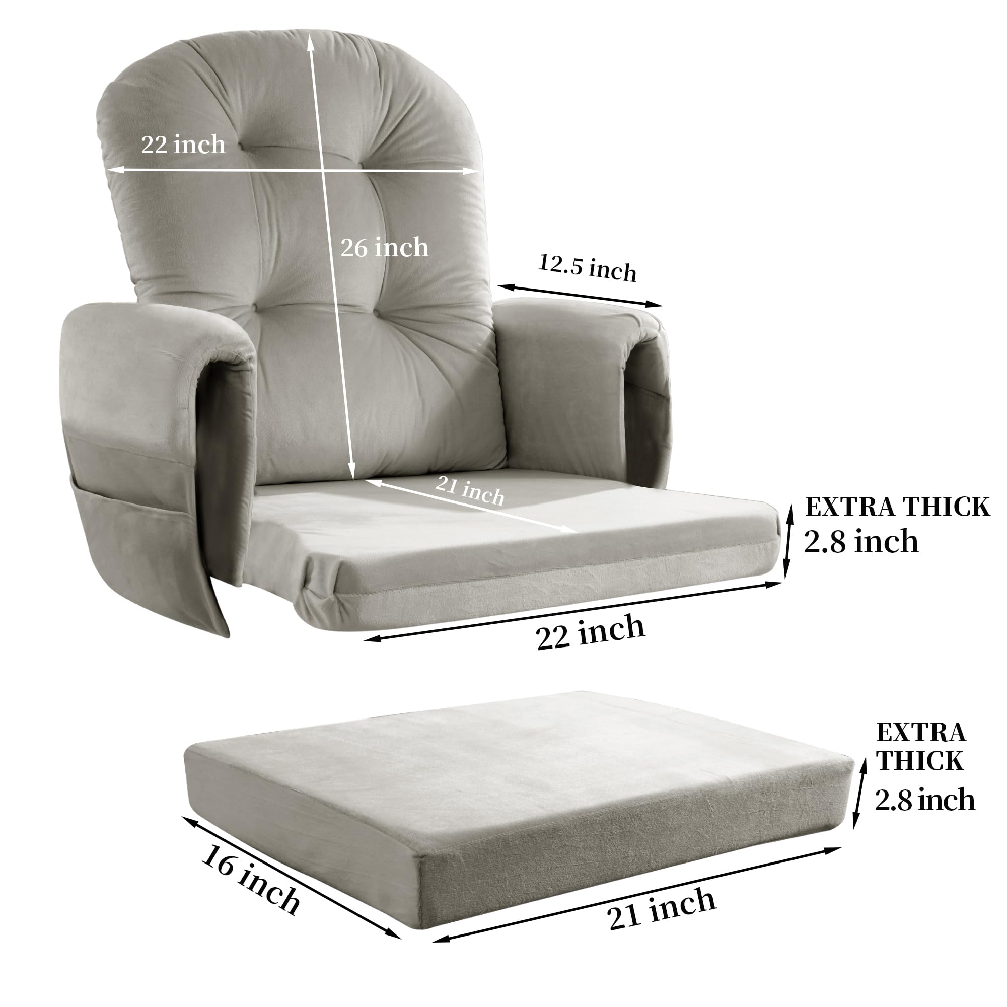 Glider Rocker Cushions 5-Piece Glider Rocker Replacement Cushion Set ...