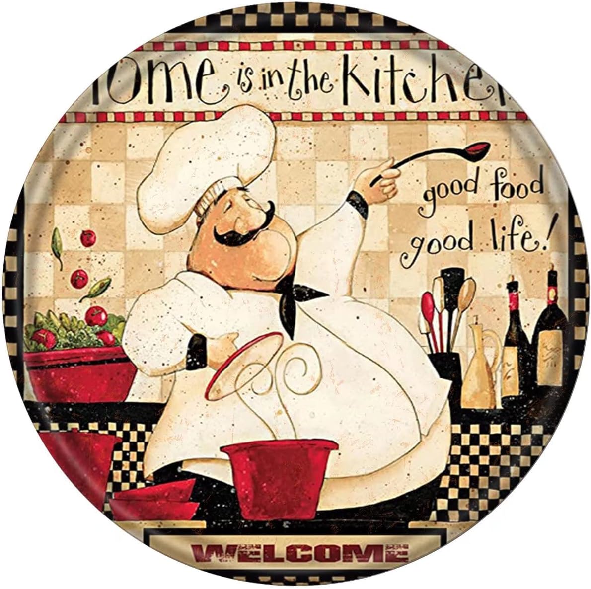 Amazon.com: Creative Tin Signs Kitchen Chef Retro Tin Sign Metal Tin ...