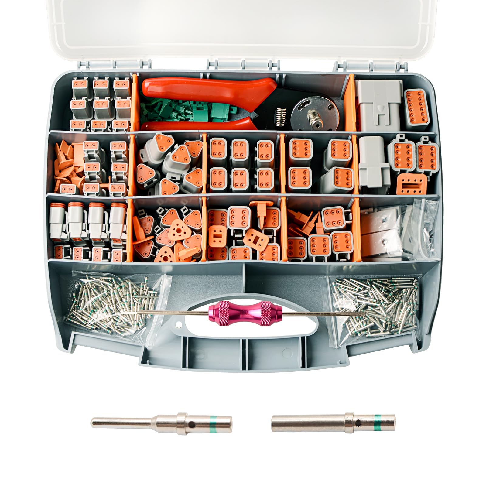 Snapklik.com : 452 Pcs Grey DT Deutsch Connector Kit, 2 3 4 6 8 12 Pin ...