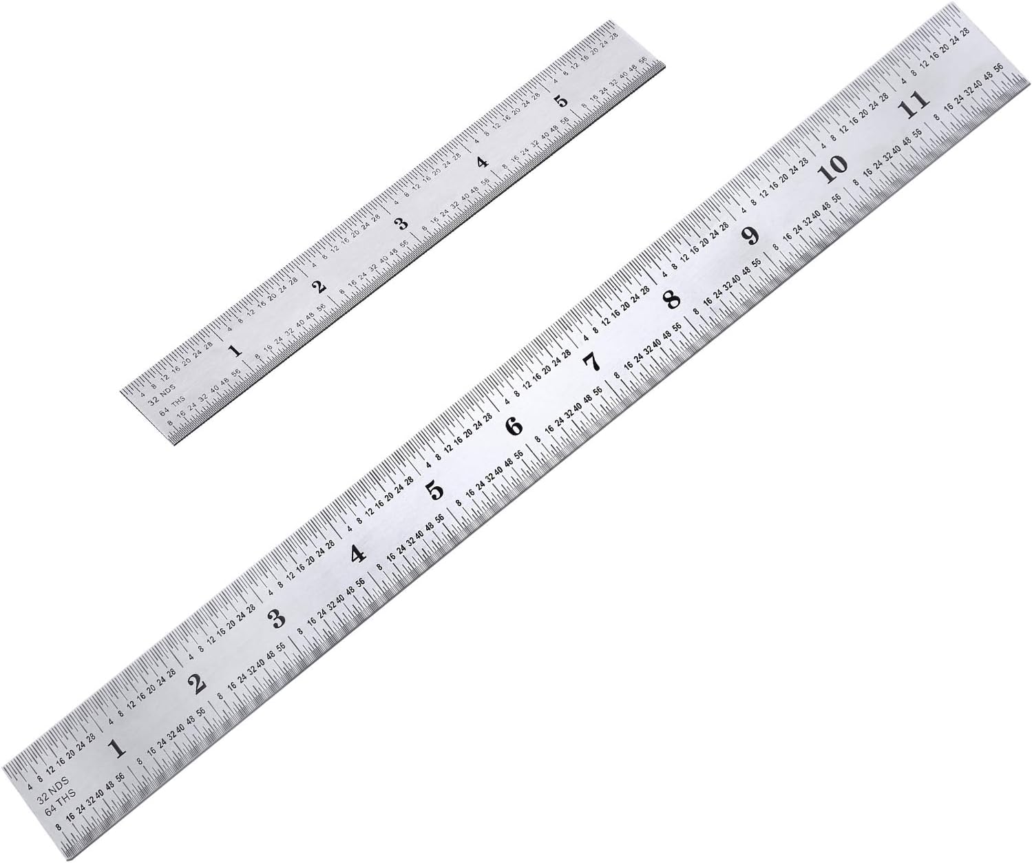 6" Stainless Steel Pocket Rule Handy Ruler With Inch 1/32” Mm/metric ...