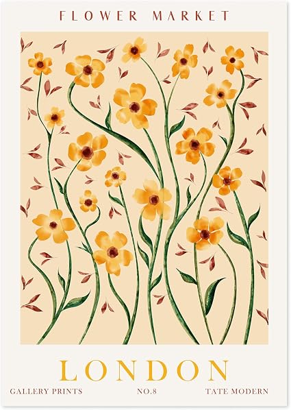 London Flower Market Flower Market Poster Floral Wall Decor Print ...