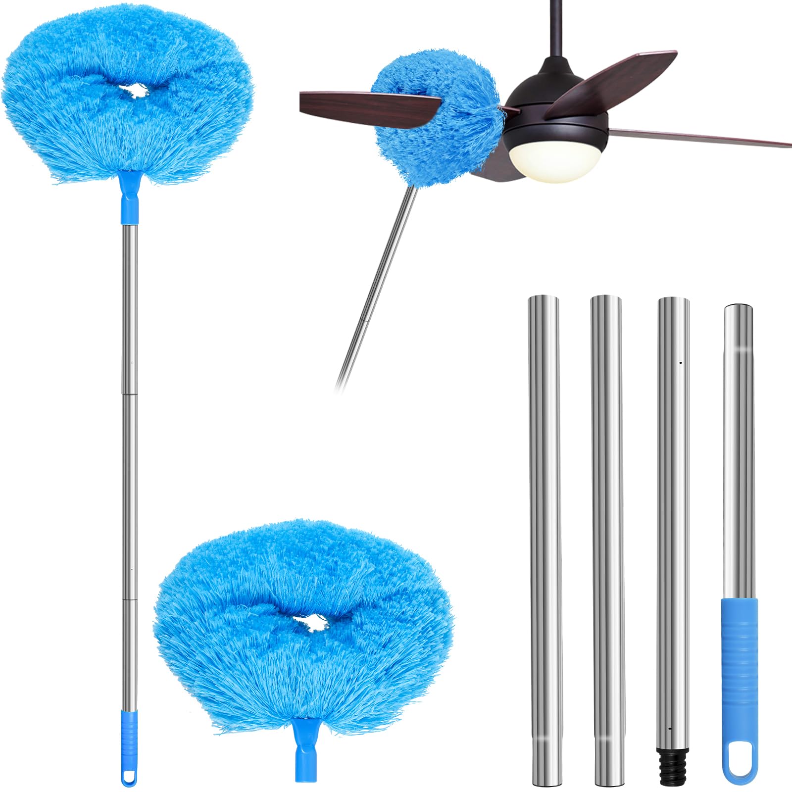 Ceiling Fan Cleaner Duster with 57 Inch Telescopic Handle Reusable ...