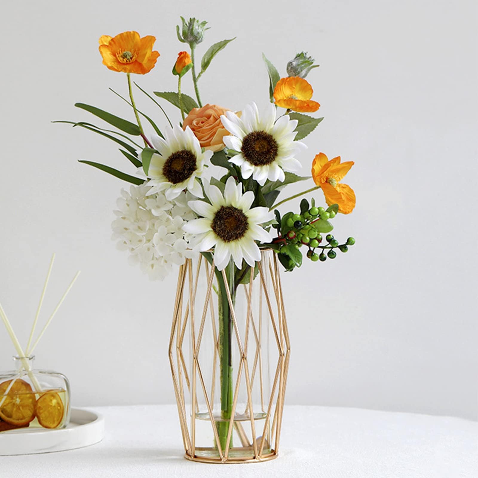 Amazon.com: Flower Vase Elegant Gold Modern Geometric Flower Vases ...