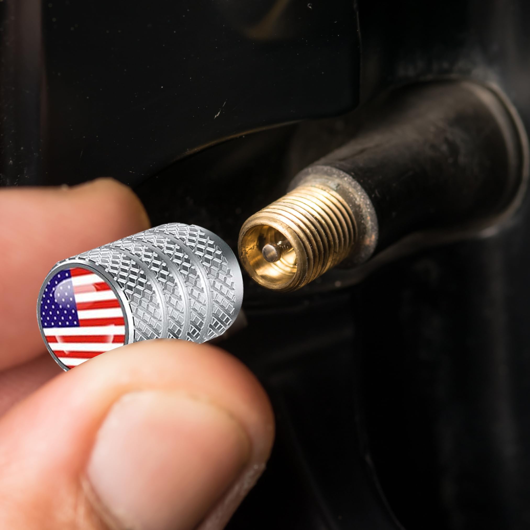 Snapklik.com : Performore 8 Pcs Tire Valve Caps - American Flag Valve Stem Caps - Bike Stem Cap ...
