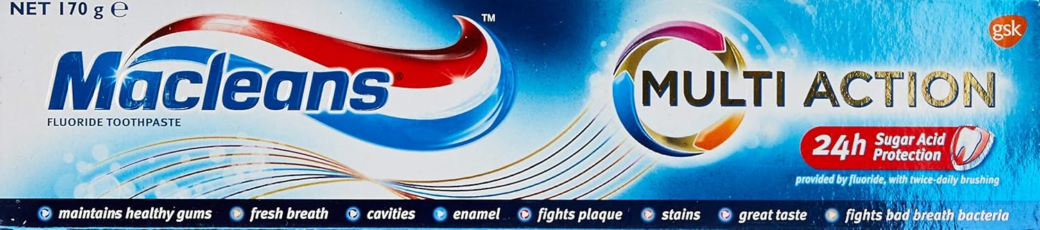 Macleans Toothpaste Multi Action Fluoride Toothpaste, 170g : Amazon.com ...