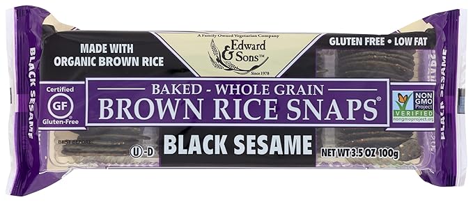 Amazon.com: Edward & Sons, Brown Rice Snaps, Black Sesame Flavor ...