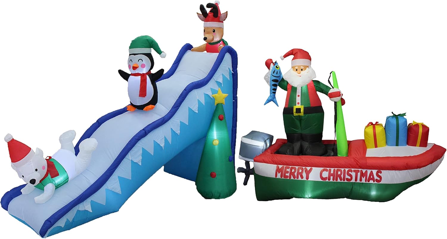 Amazon.com: TWO CHRISTMAS PARTY DECORATIONS BUNDLE, includes 9 Foot ...