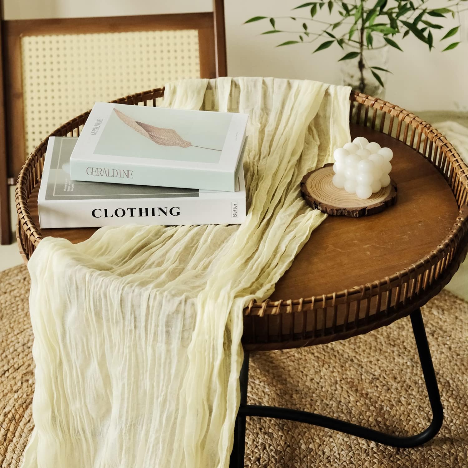 Amazon.com: Beige Cheesecloth Table Runner, Aorruio 13Ft Cream Cheese ...
