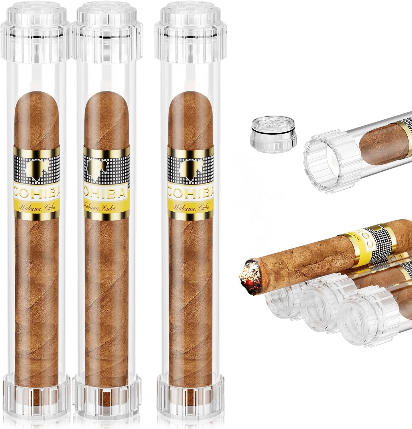 Amazon.com: FANKAI Cigar Humidor Tubes, Travel Humidifier Tube, Acrylic ...