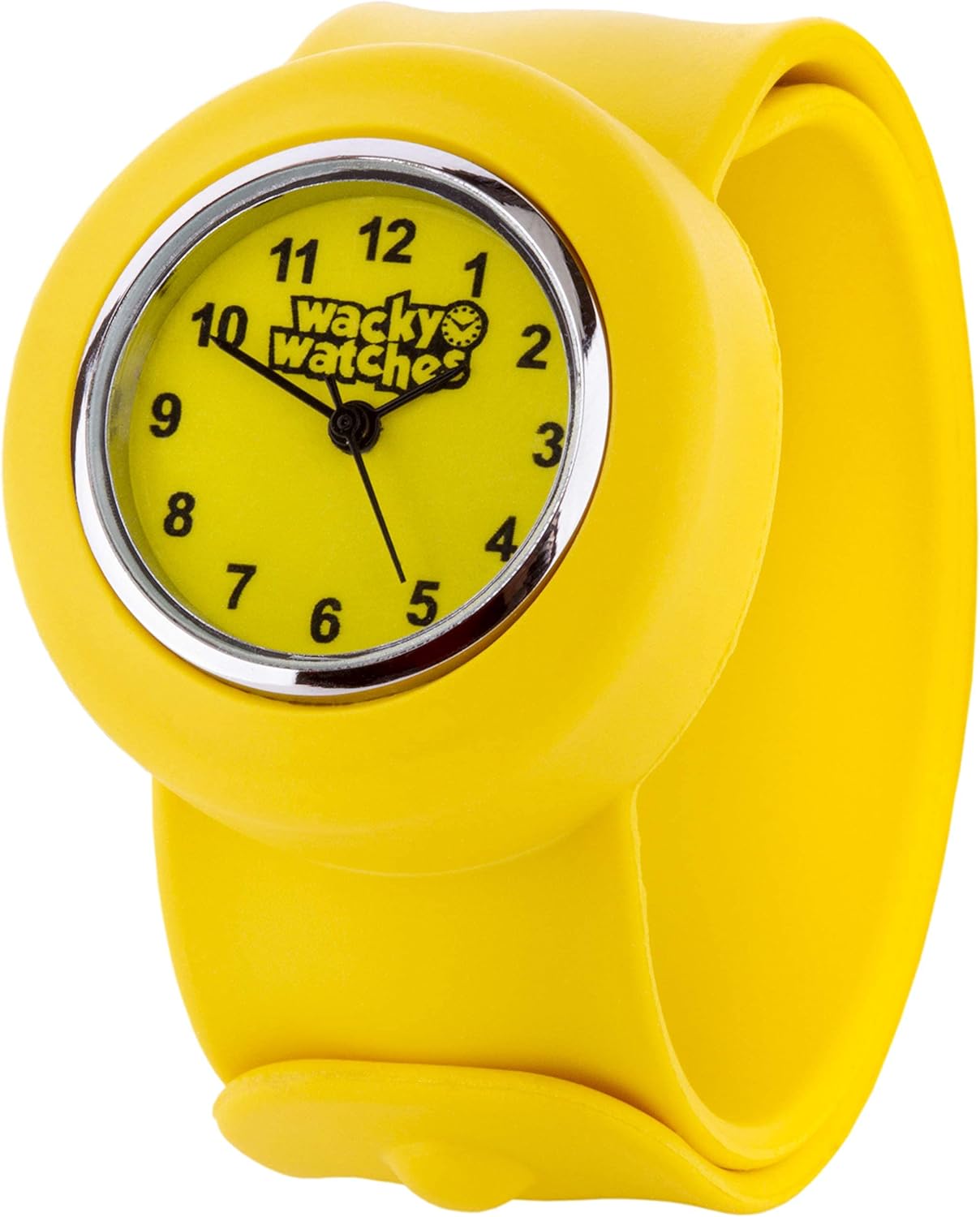 Popwatch Yellow Colour Slapwatch Fast Fit Kids Childrens Silicone Watch ...