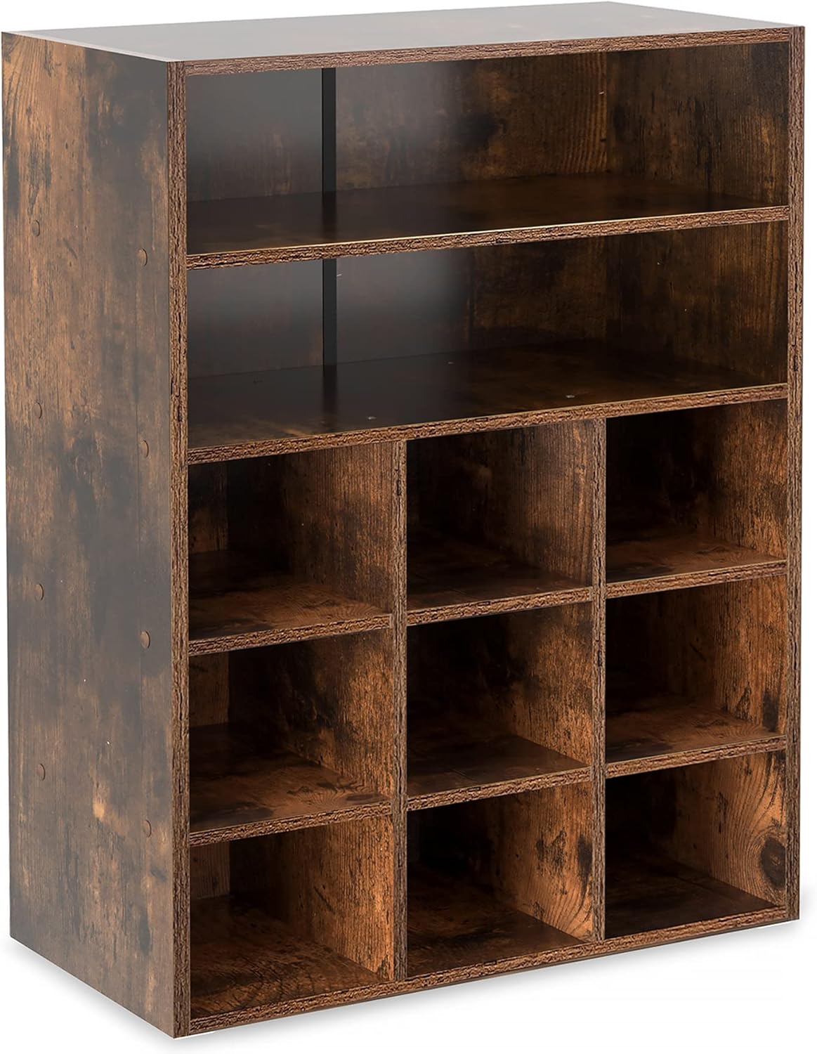 Amazon.com: HAIOOU Shoe Rack, 9-Cube Stackable Wood Shoe Cubby ...