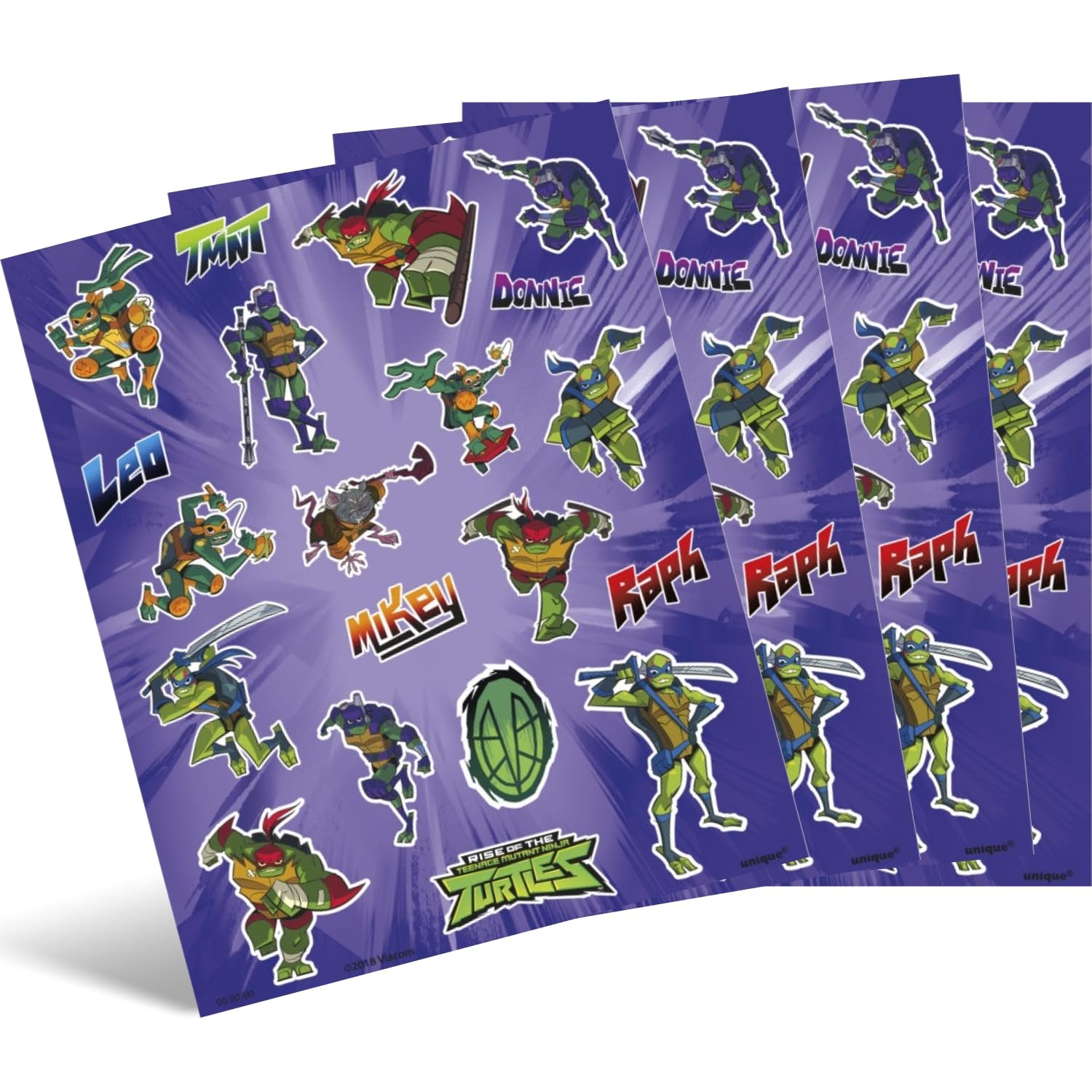 Amazon.com: Unique Ninja Turtles Sticker Sheets | Assorted Designs | 4 Pcs