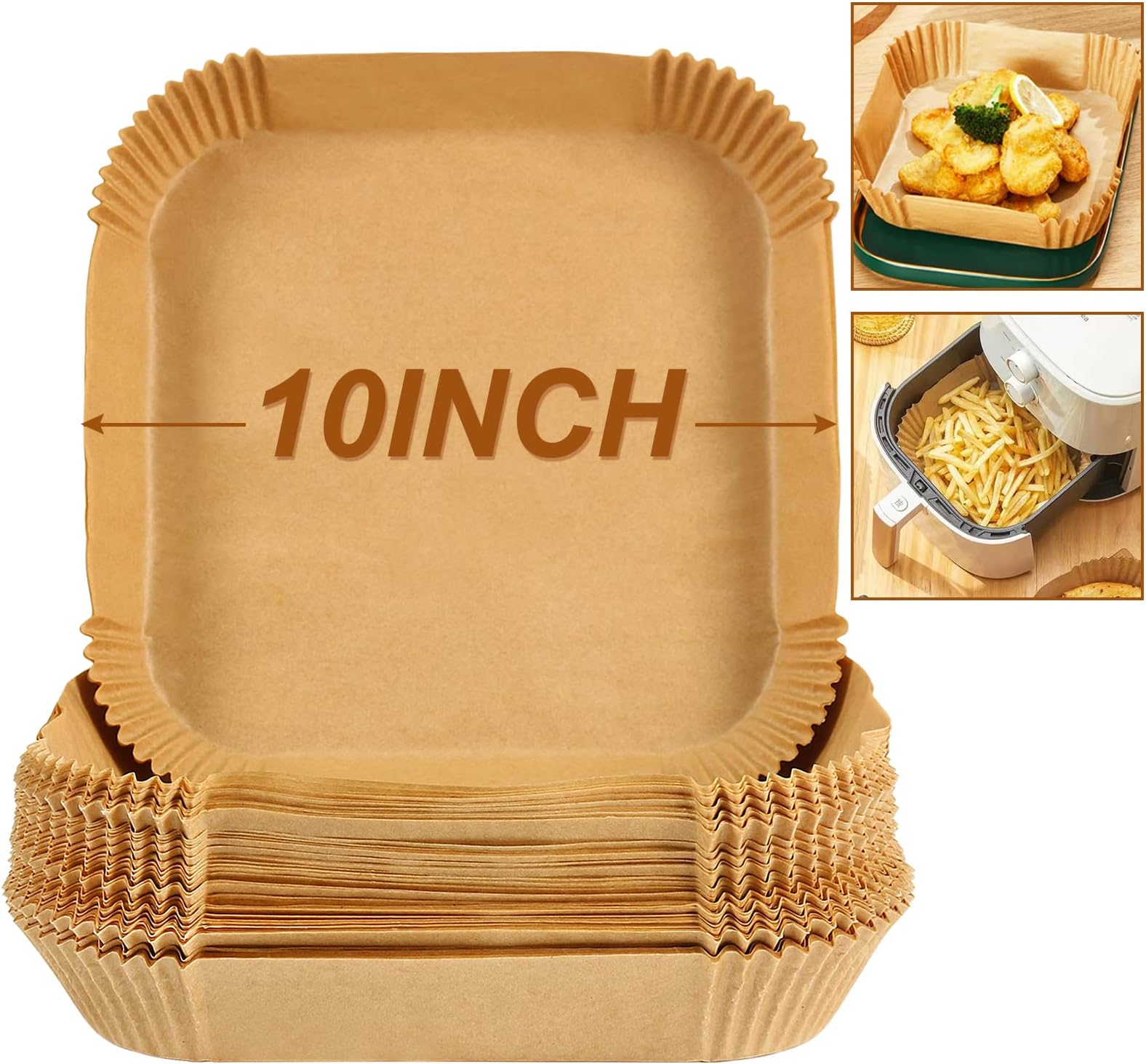 Airfryer Liners UBeesize 9-Inch Air Fryer Parchment Liners - 125 Pack ...