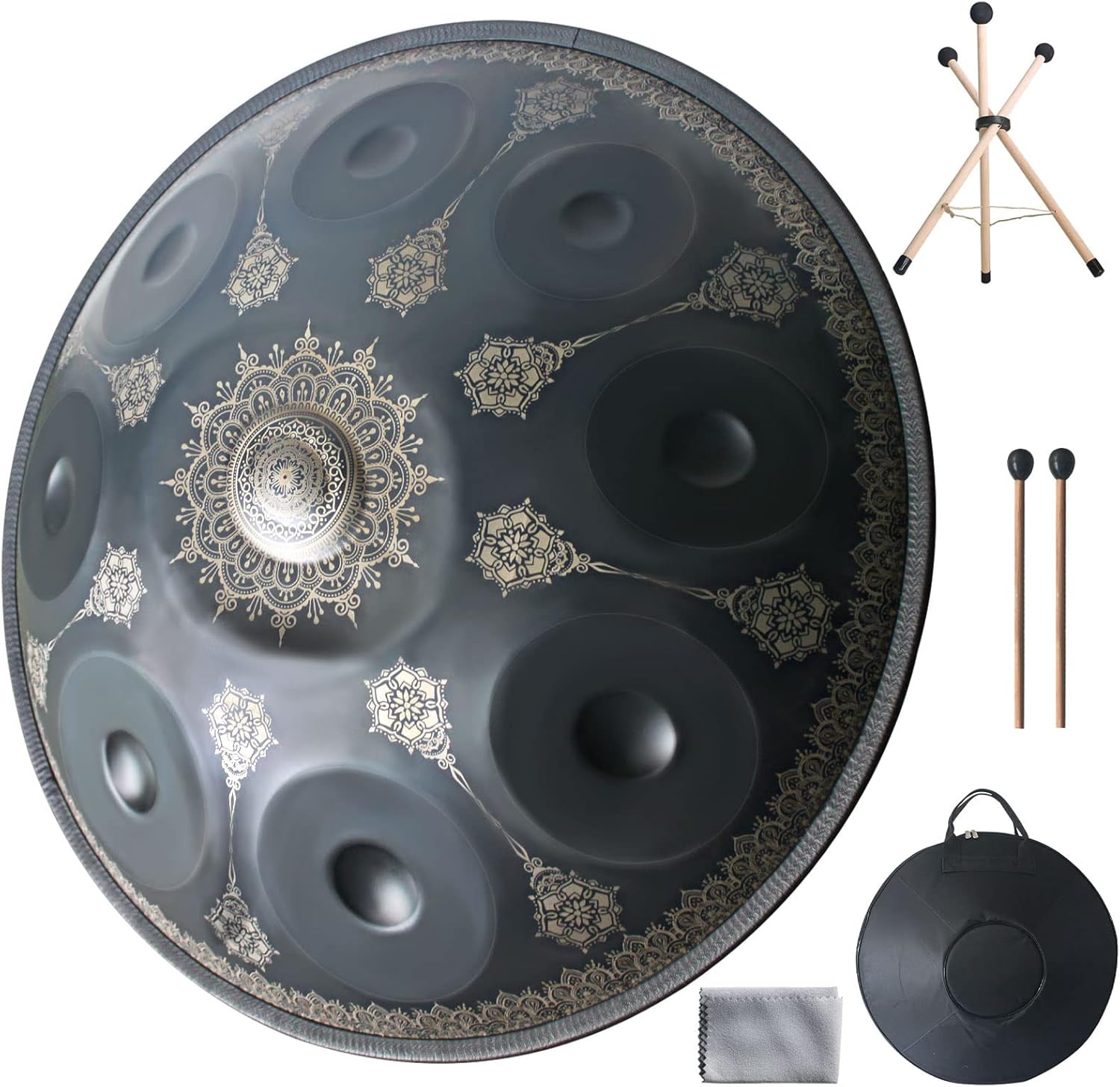 9 Noten Handpan, D Moll Stahl Musik Handpan Drum Percussion Instrument ...