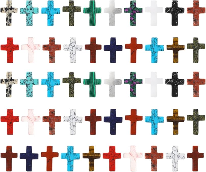 Amazon.com: Epicover 50 PCS Pocket Crosses Bulk Set, Natural Stone Mini ...
