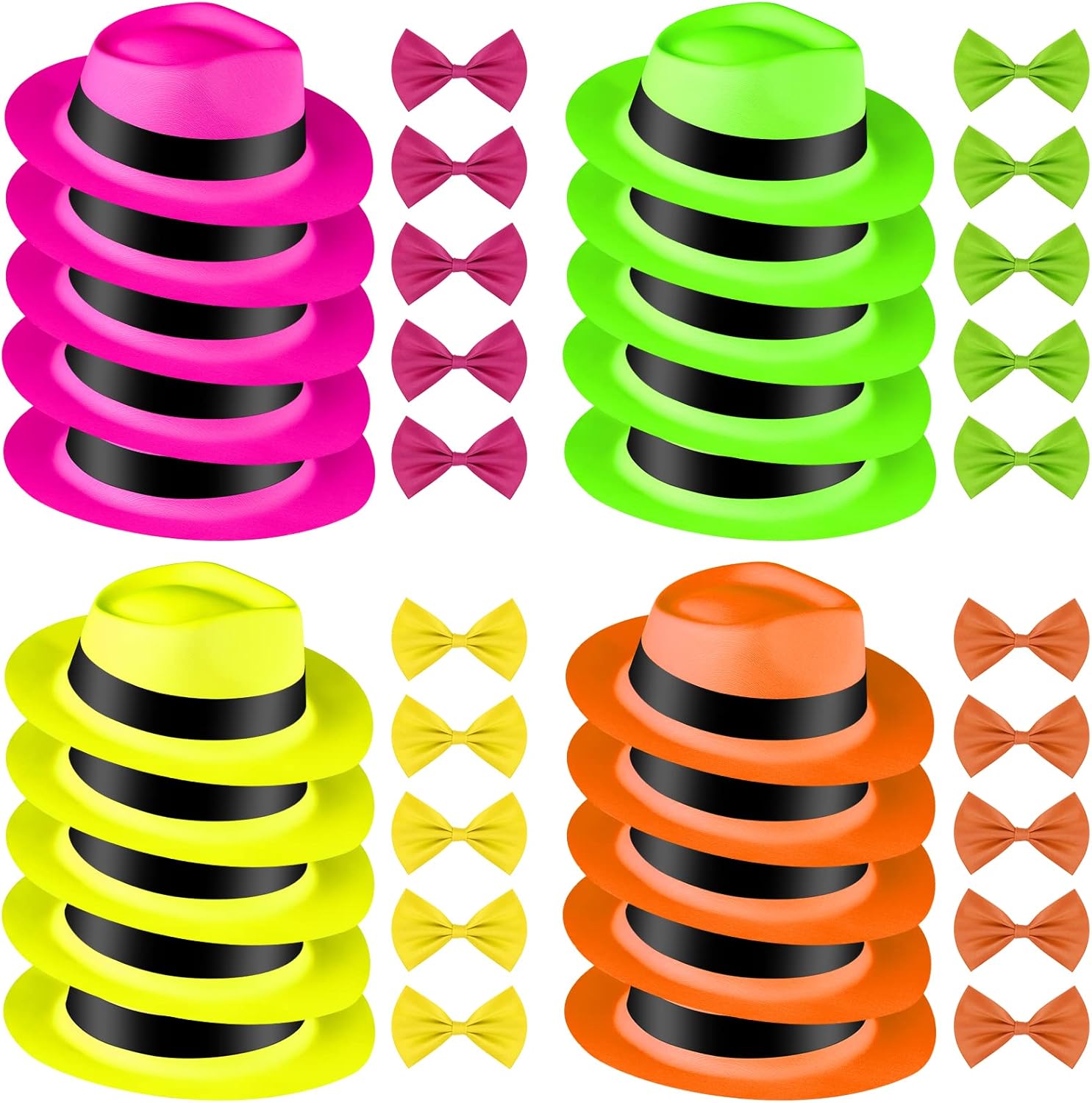 Amazon.com: ELECLAND 40 Pieces Funny Party Hats Neon Party Supplies ...