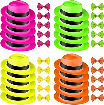 Amazon.com: ELECLAND 40 Pieces Funny Party Hats Neon Party Supplies ...