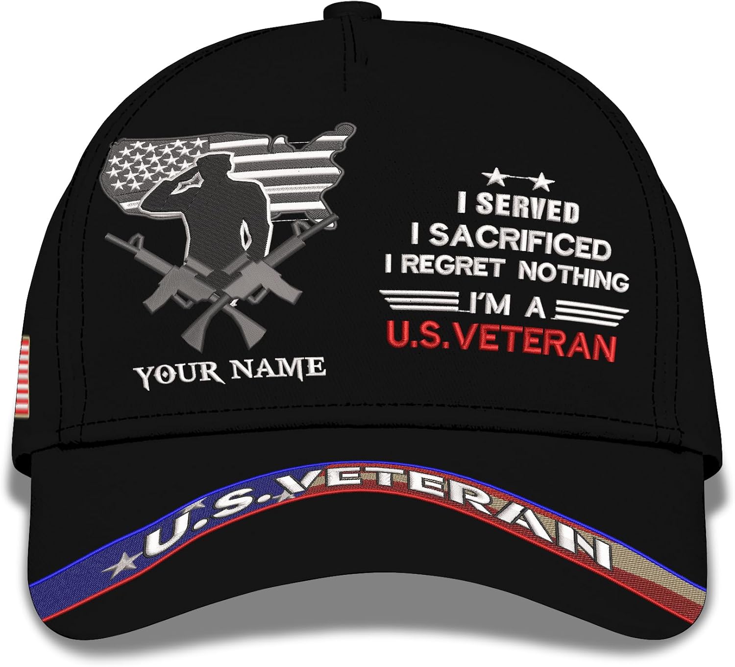 Customized Military Veteran Embroidery Hat US Army Snapback Cap Gift ...