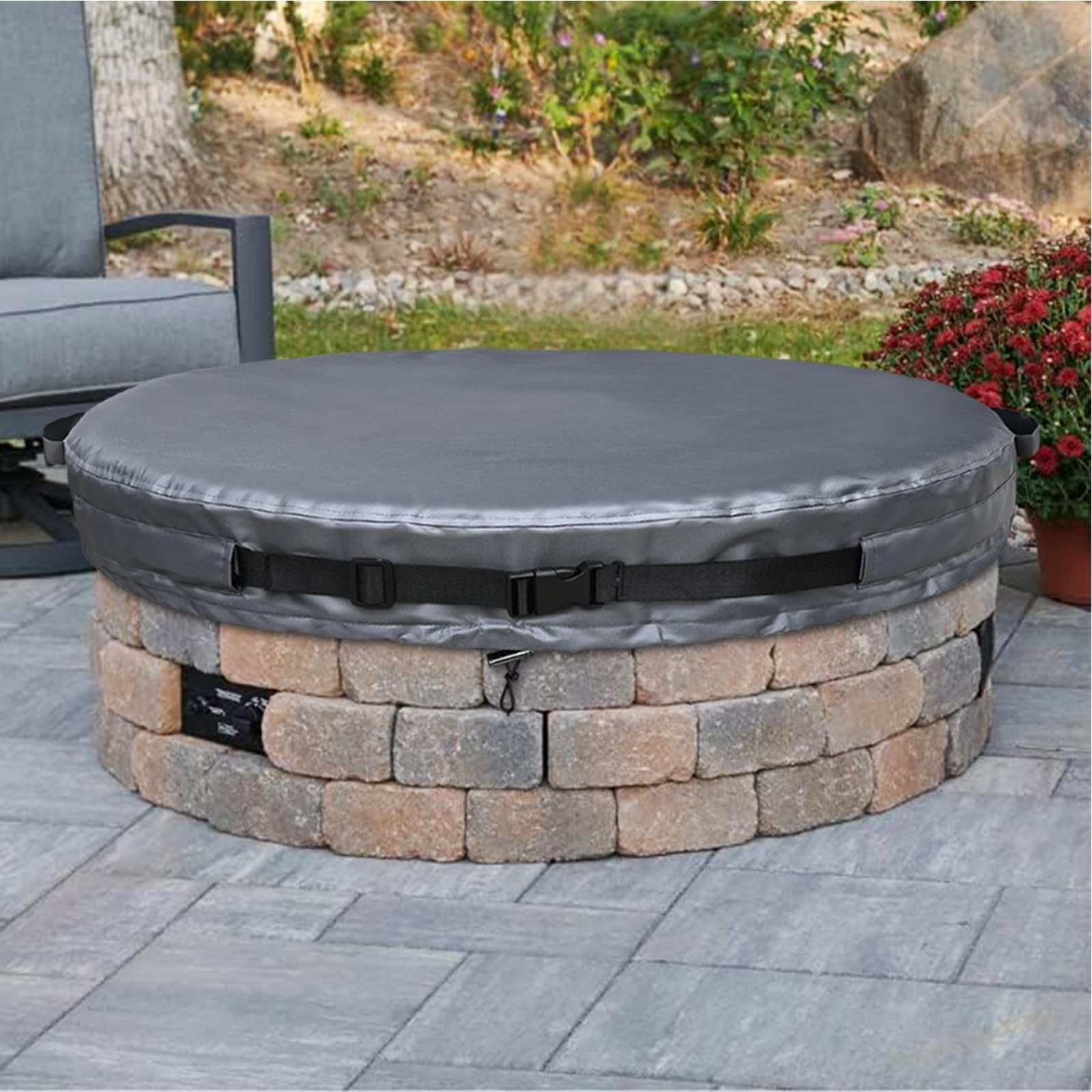 Amazon.com : YANGSHILEI Fire Pit Covers Round for In Ground Firepit 44 ...