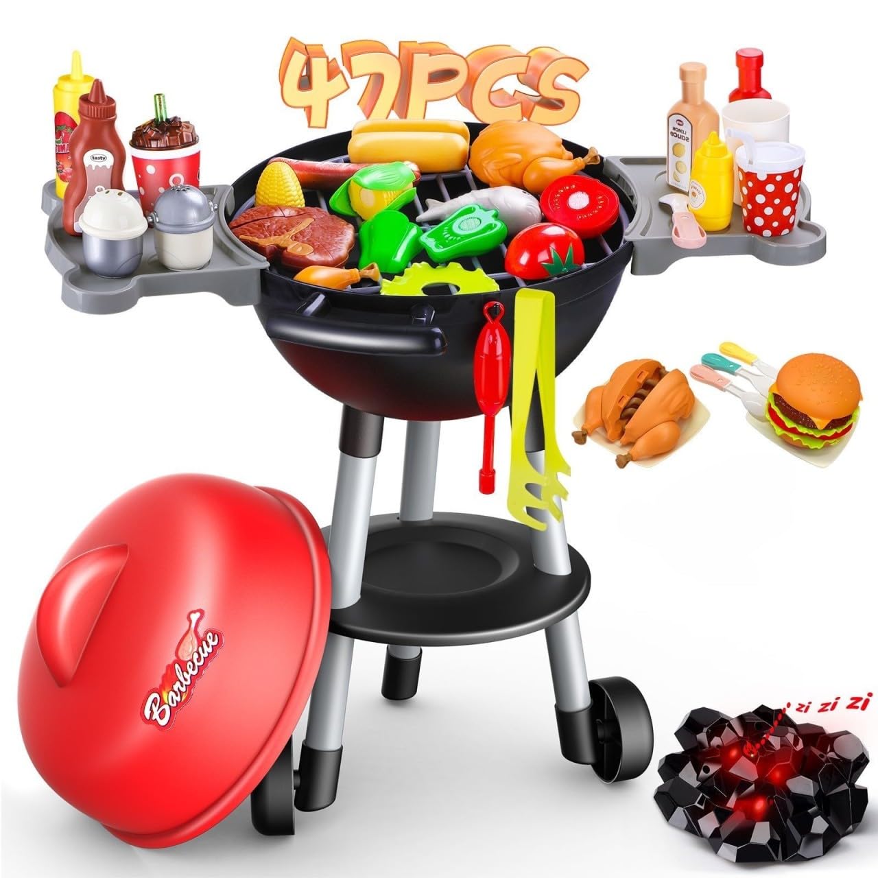 Amazon.com: Kimiangel 47 PCS Kids Grill Playset, Interactive Kitchen ...