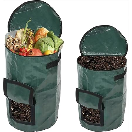 Amazon.com : 4 Pieces Compost Bin Bags Large 34 Gallon Reusable Yard ...