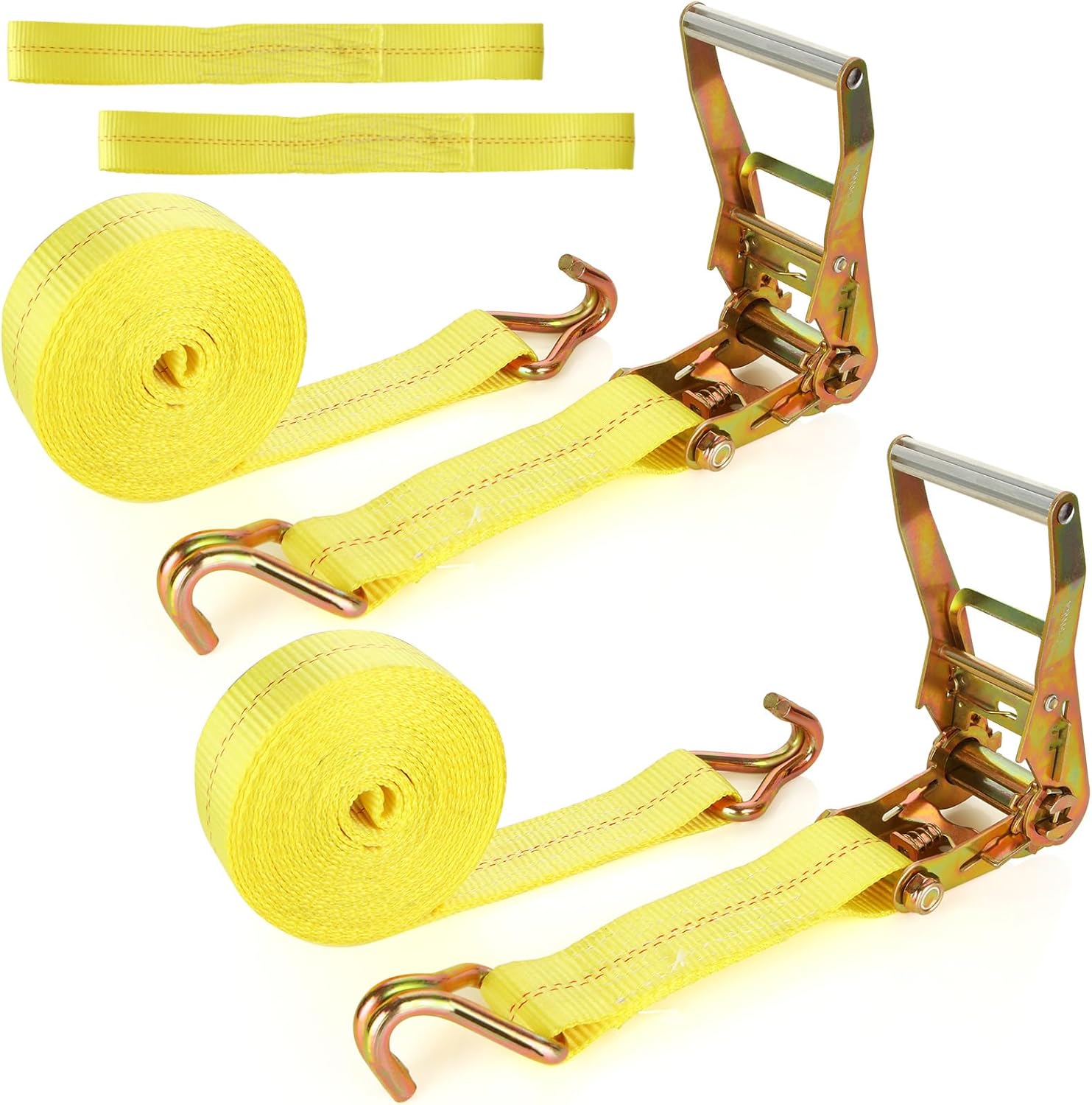 Amazon.com: 2 Pack 2 Inch Ratchet Straps Heavy Duty 16ft Tie Down ...