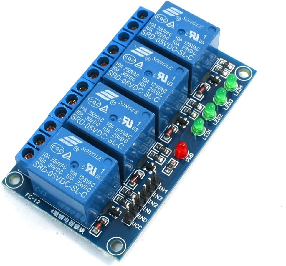 5VDC Coil 10Amp Low Level Trigger 4 Channel Power Relay Module - Amazon.com