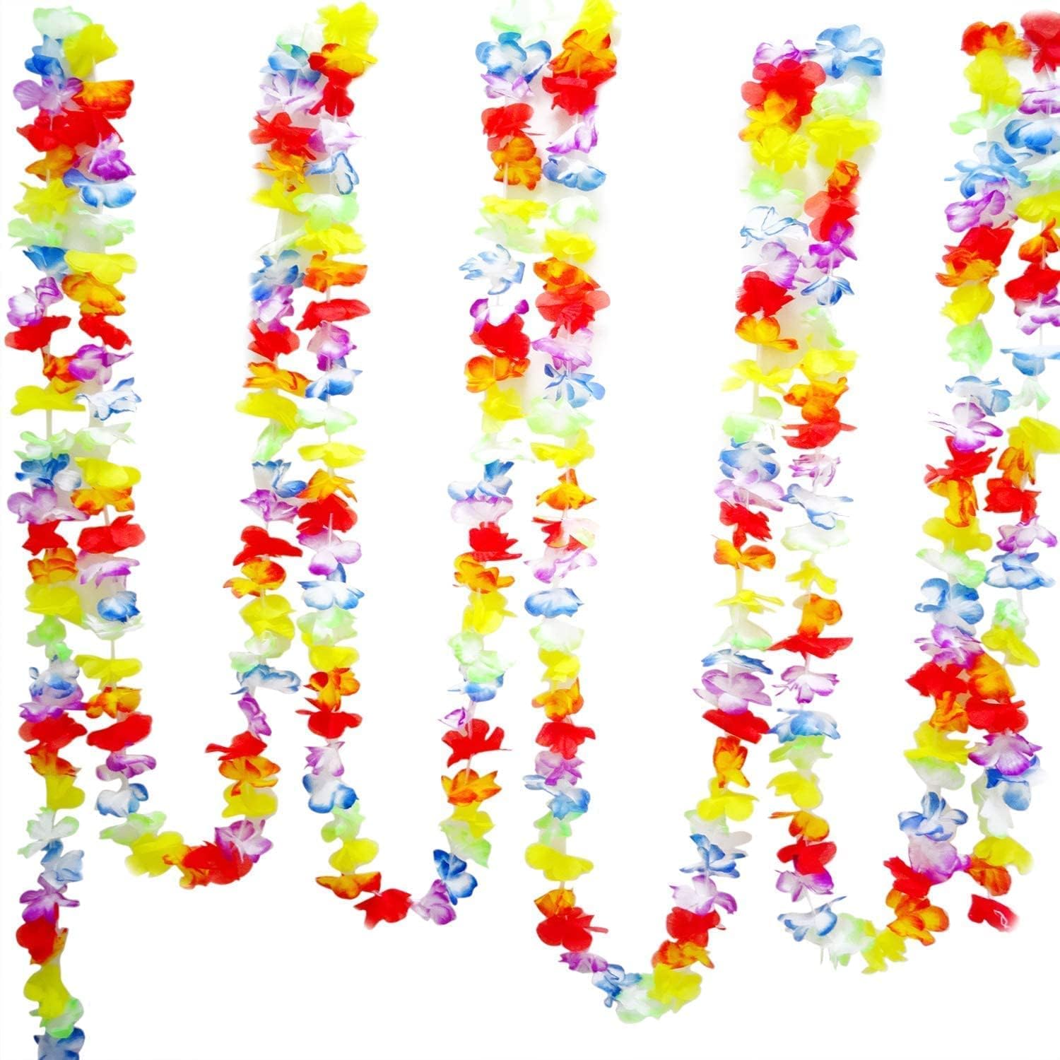 2 Pack 10 Feet (3m) Hawaiian Luau Party Garland - Tropical Flower Lei ...
