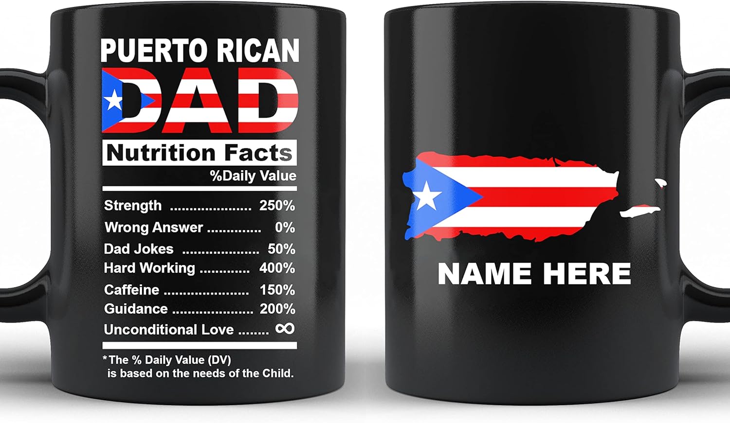 Amazon.com: Puerto Rican Dad Nutrition Facts Coffee Mug Puerto Rico ...