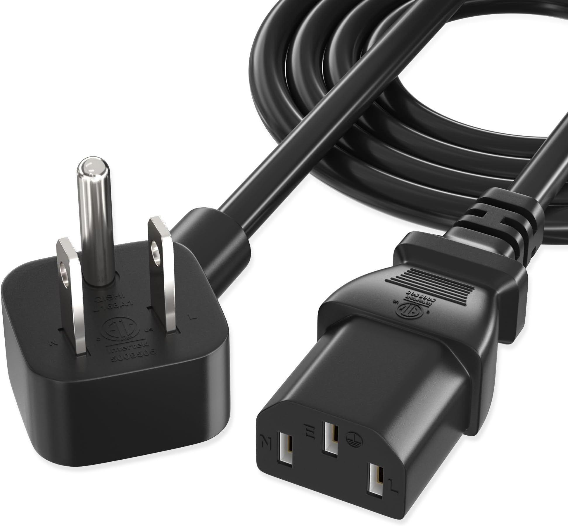 Amazon.com: AGVEE 6ft TV Power Cord, 90 Degree Angled L-Shaped ETL ...