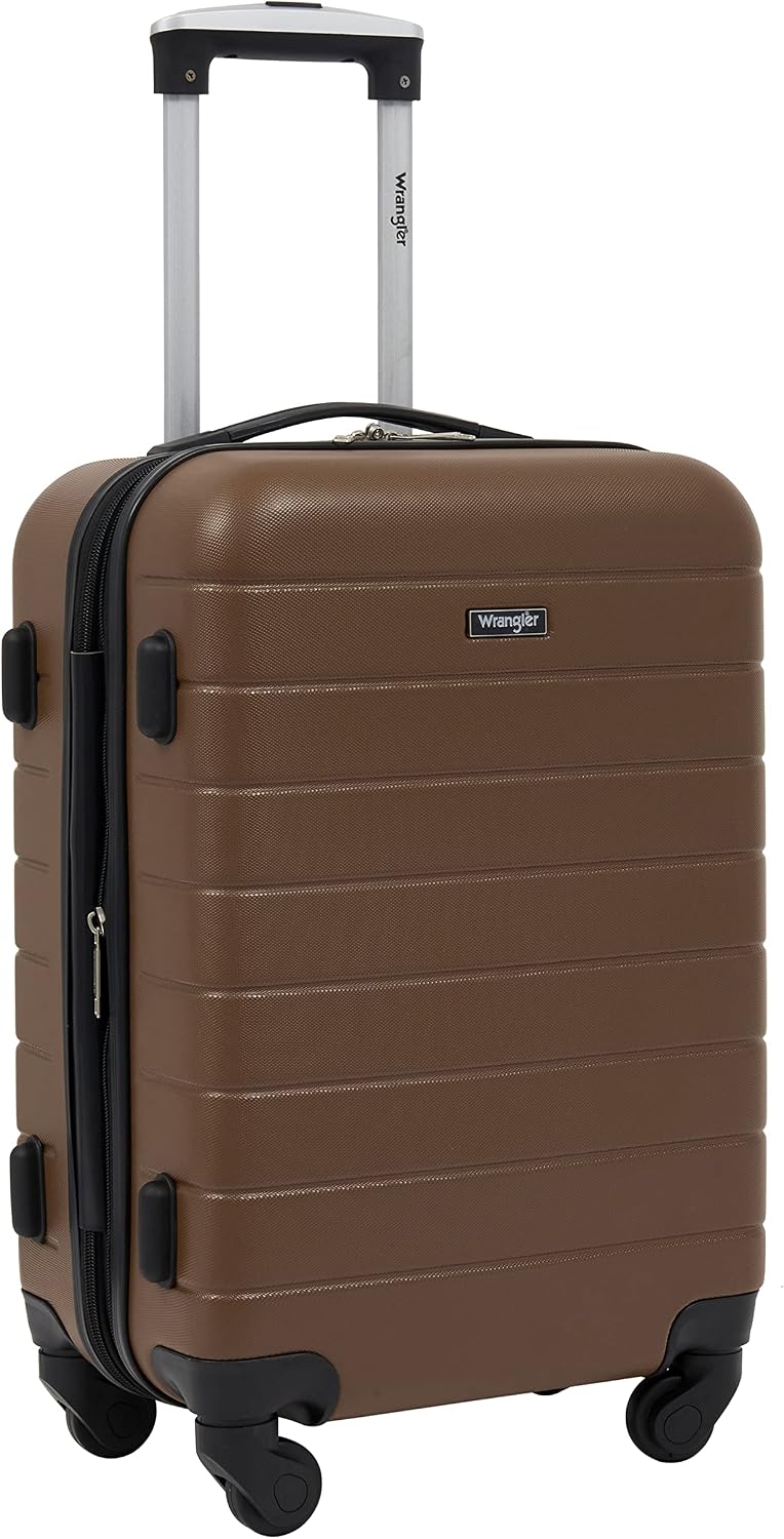 Wrangler Smart Luggage Set with Cup Holder and USB Port, Toffee, 20 ...