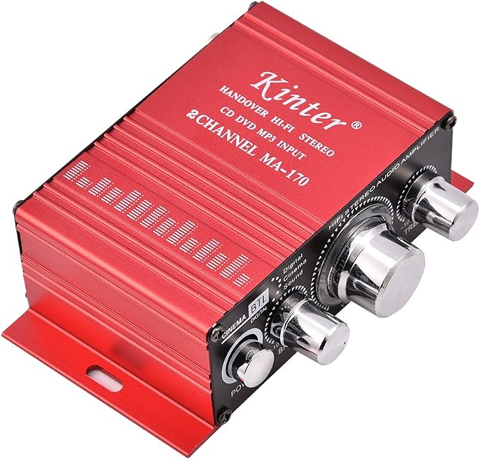 Tosuny Mini Audio Power Amplifier, 12V 2 Channel 20W + 20W Digital HiFi ...