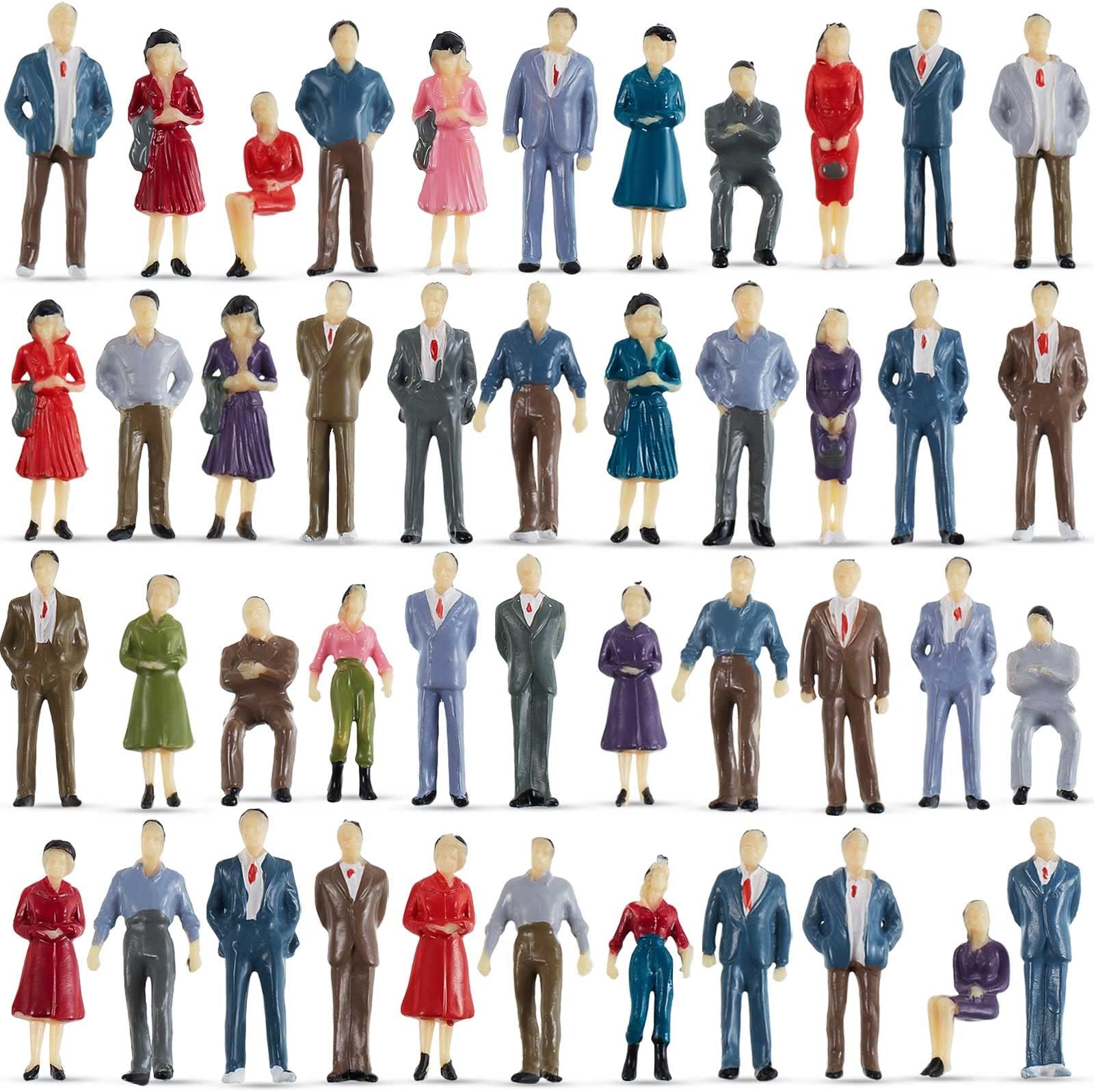 Namalu 80 Stück Mini Menschen Figuren 1:50 Maßstabgetreues Modell Zug ...