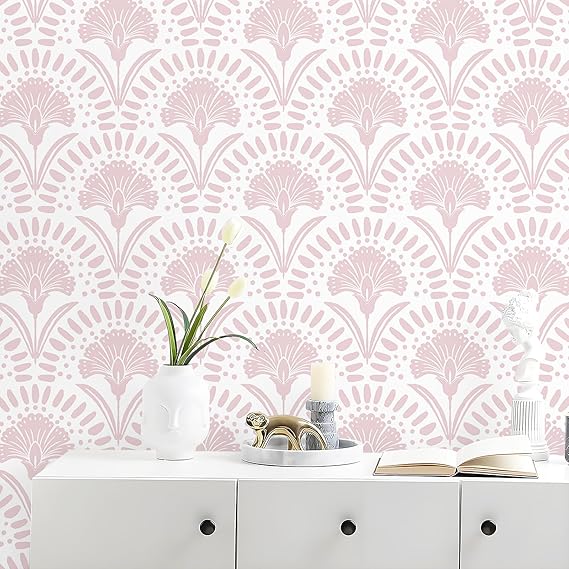 Vinjiasin Pink Floral Wallpaper Peel and Stick Wallpaper Modern Flower ...