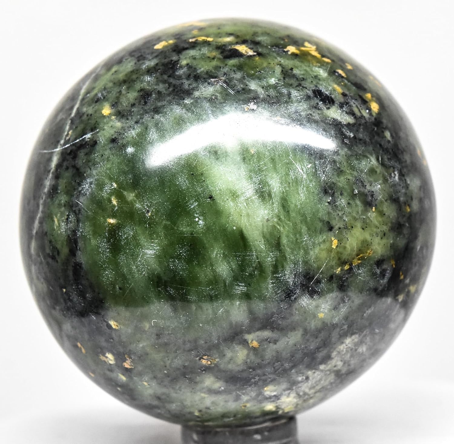 Amazon.com: 55mm 245g Rich Green Nephrite Sphere Polished Natural Inca ...