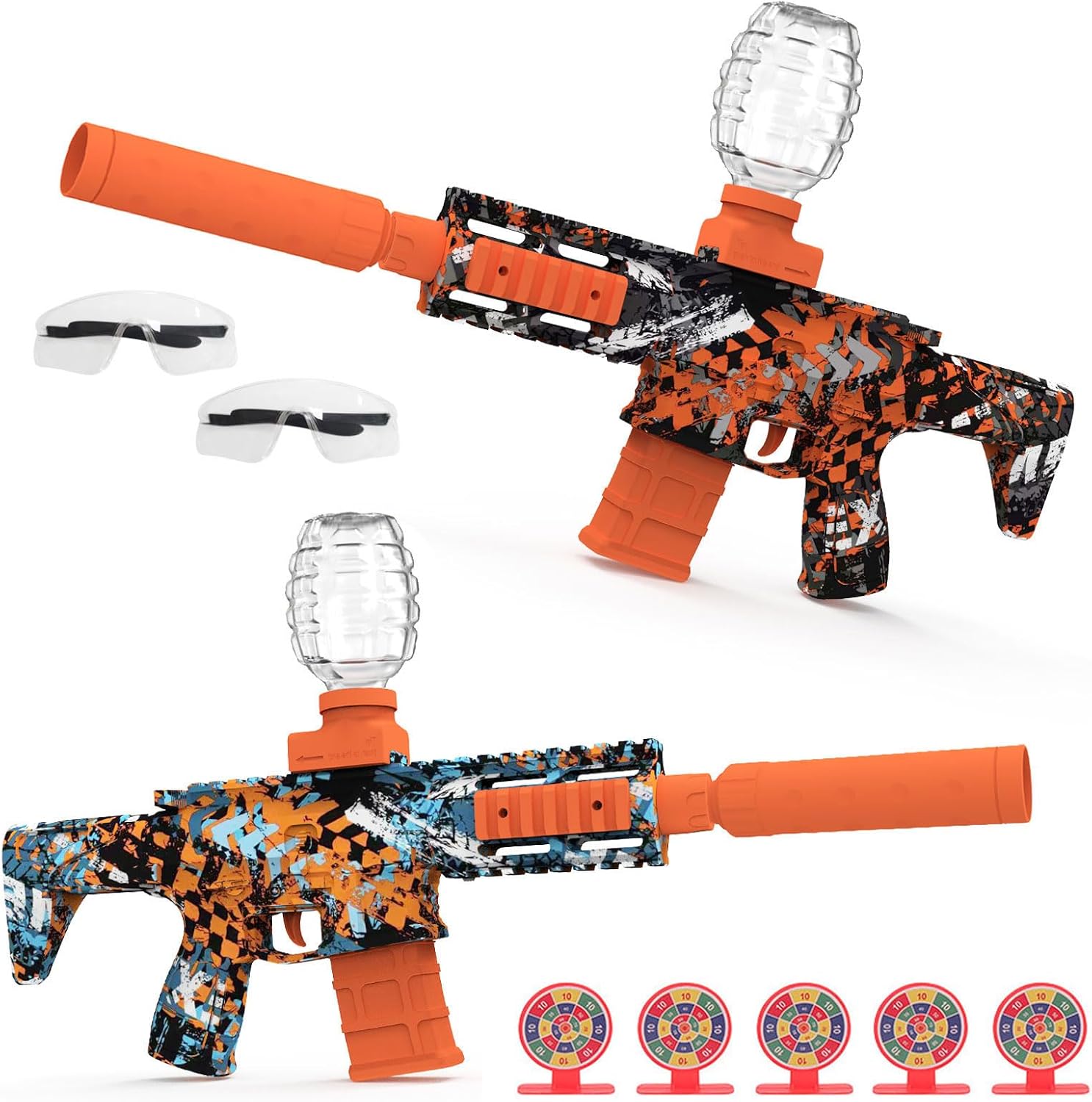 Amazon.com: 2 Pack Gel Ball Blaster Full Auto Electric Splatter Ball ...