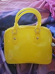 Amazon.com: Lady’s Candy Color Jelly womens Handbag Satchel Tote Shell ...